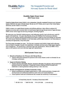 Final 2023-25 Focus Areas | Disability Rights Rhode Island